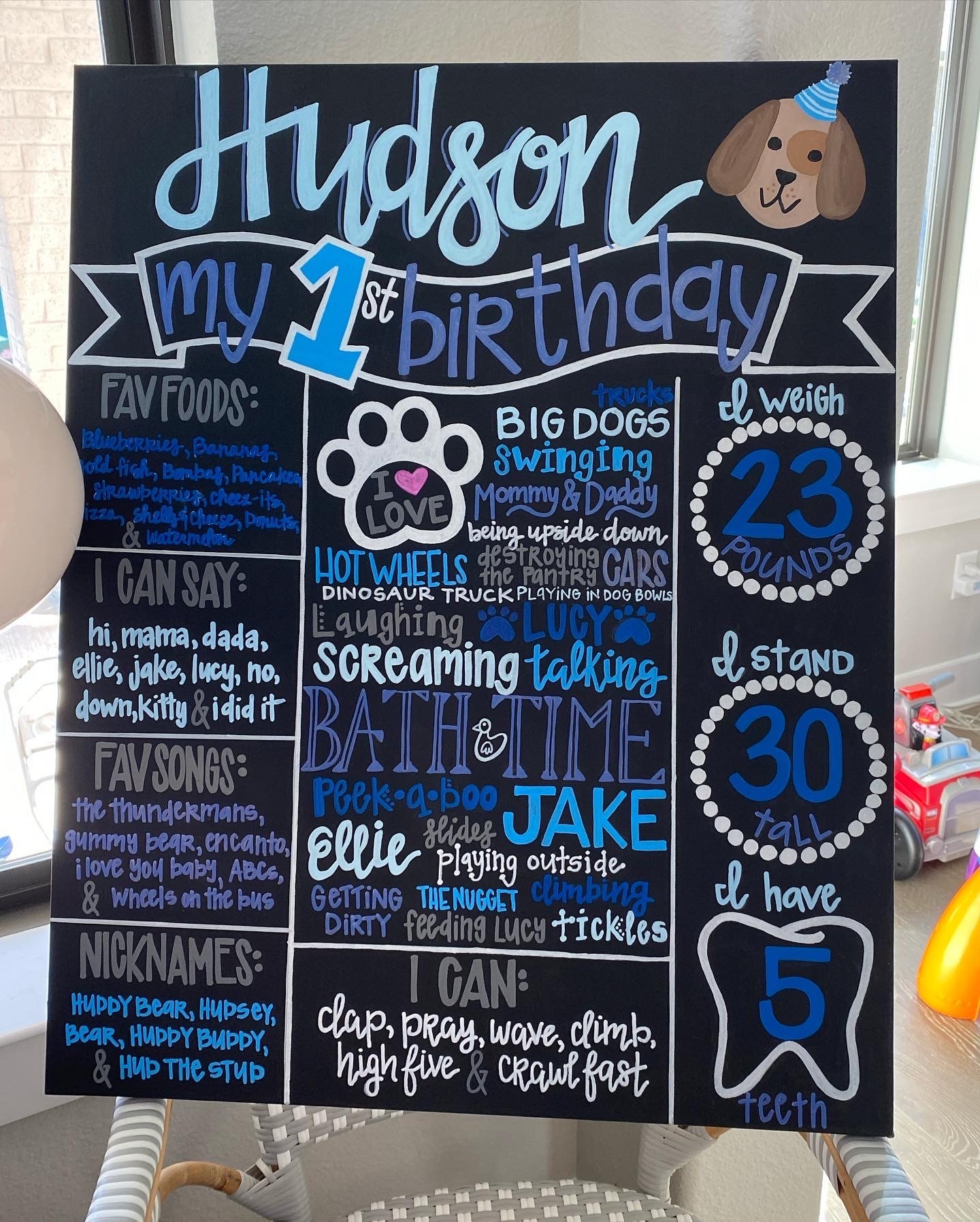Hand Painted First Birthday Sign / Birthday Chalk Board/ Milestone ...