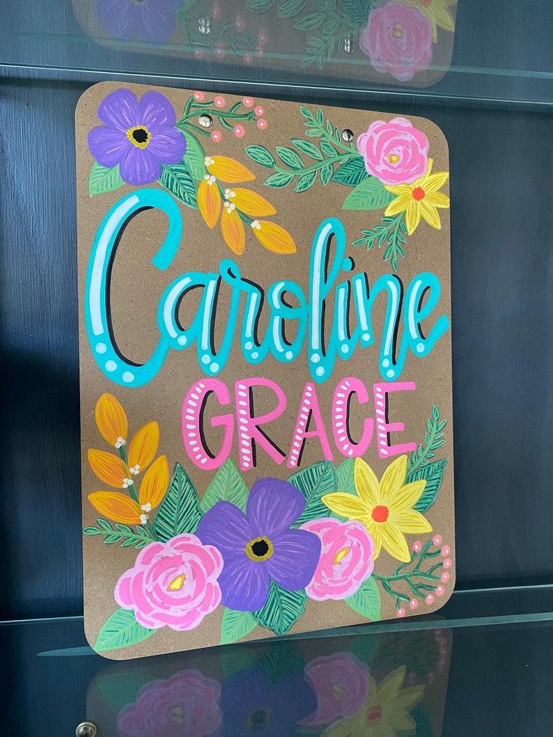 Floral Hand Painted Clipboard / Personalized Clip Board / - Etsy