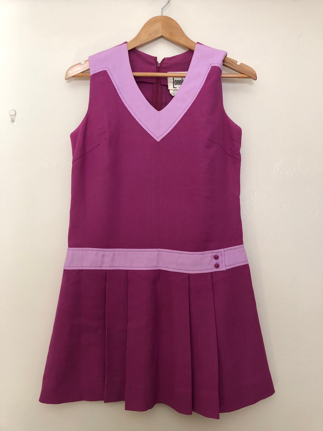 60s Vintage Mod Dress Purple Crepe Size 10 Go Go Retro Mini Shift ...