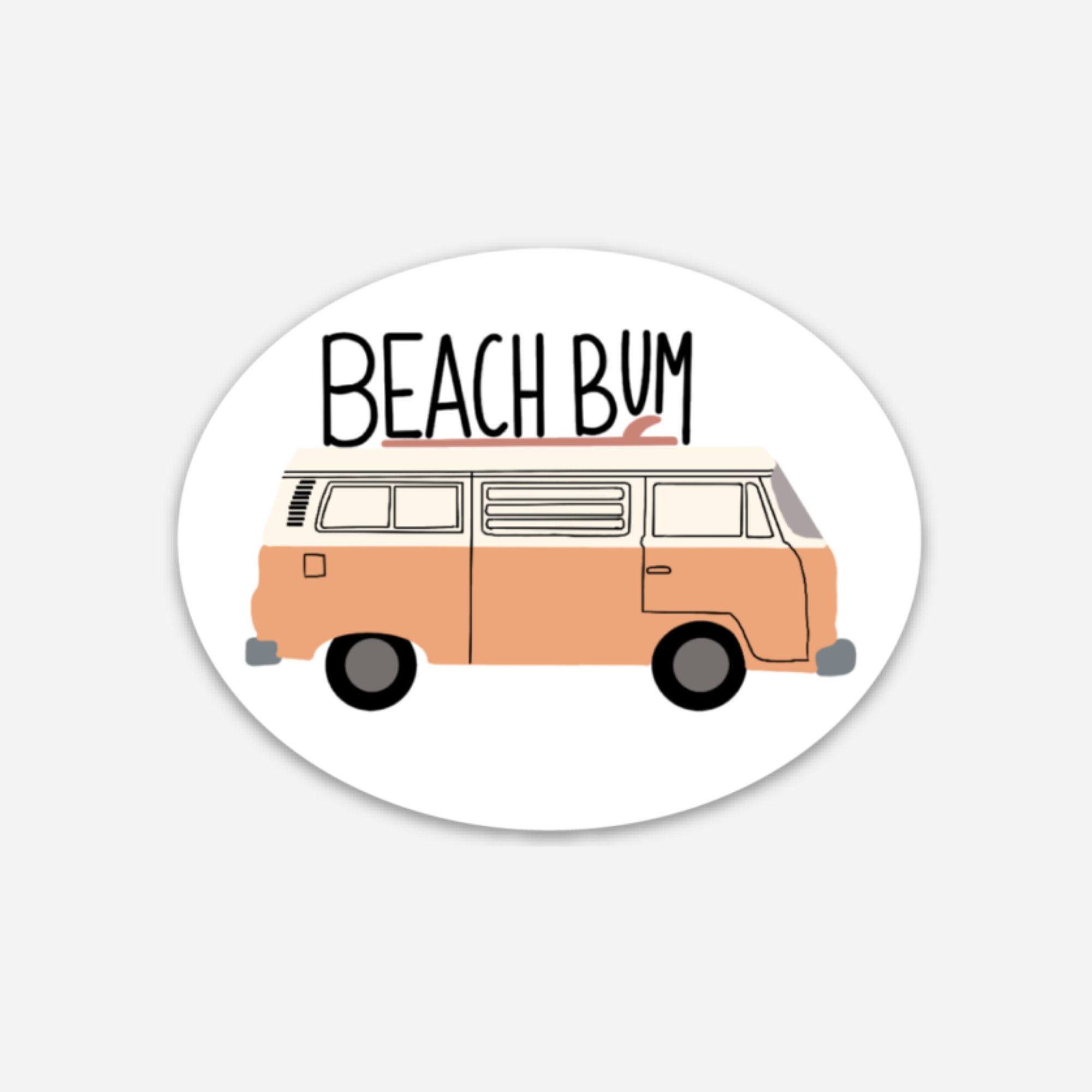 Beach Bum Sticker Surfing Van Beach - Etsy UK