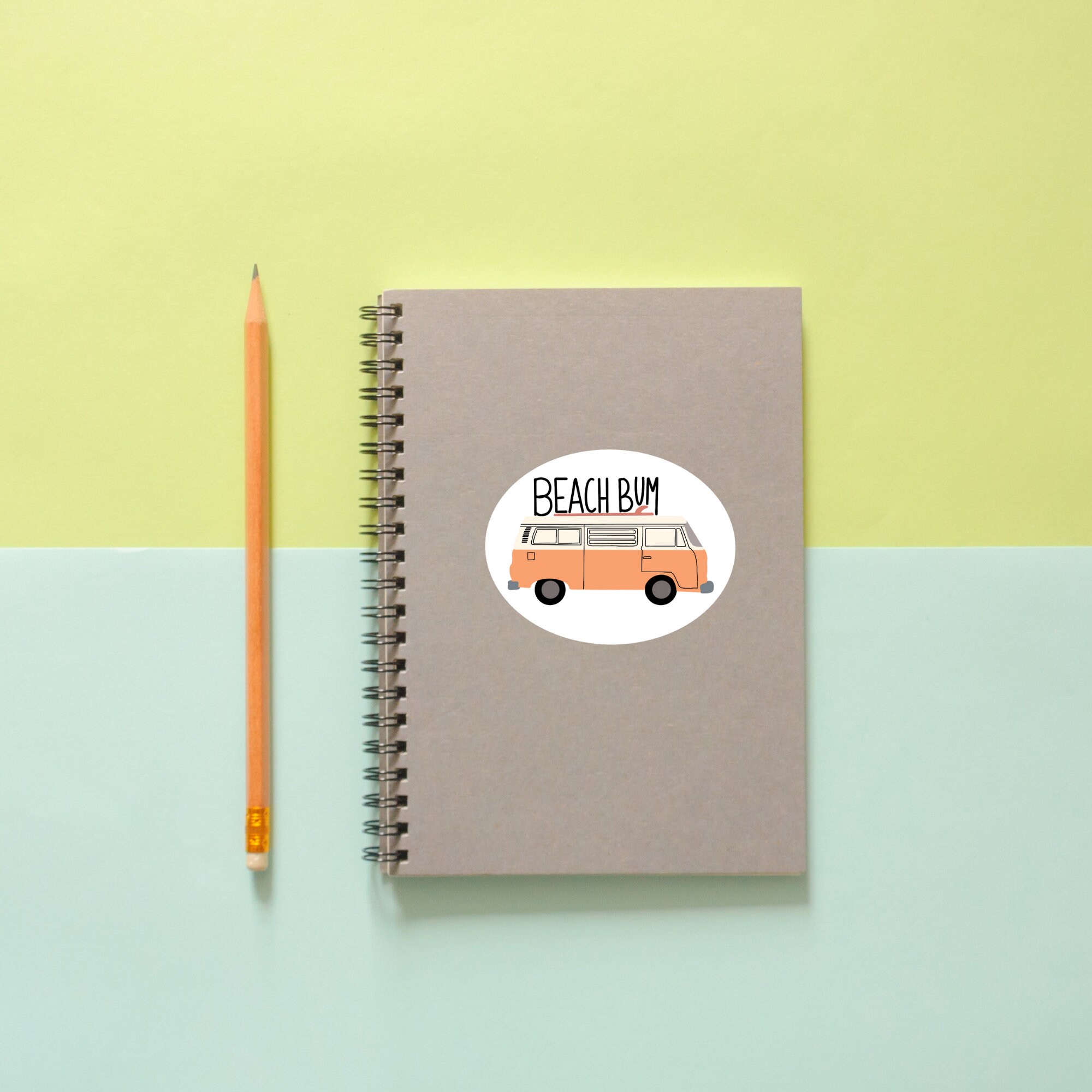 Beach Bum Sticker Surfing Van Beach - Etsy UK