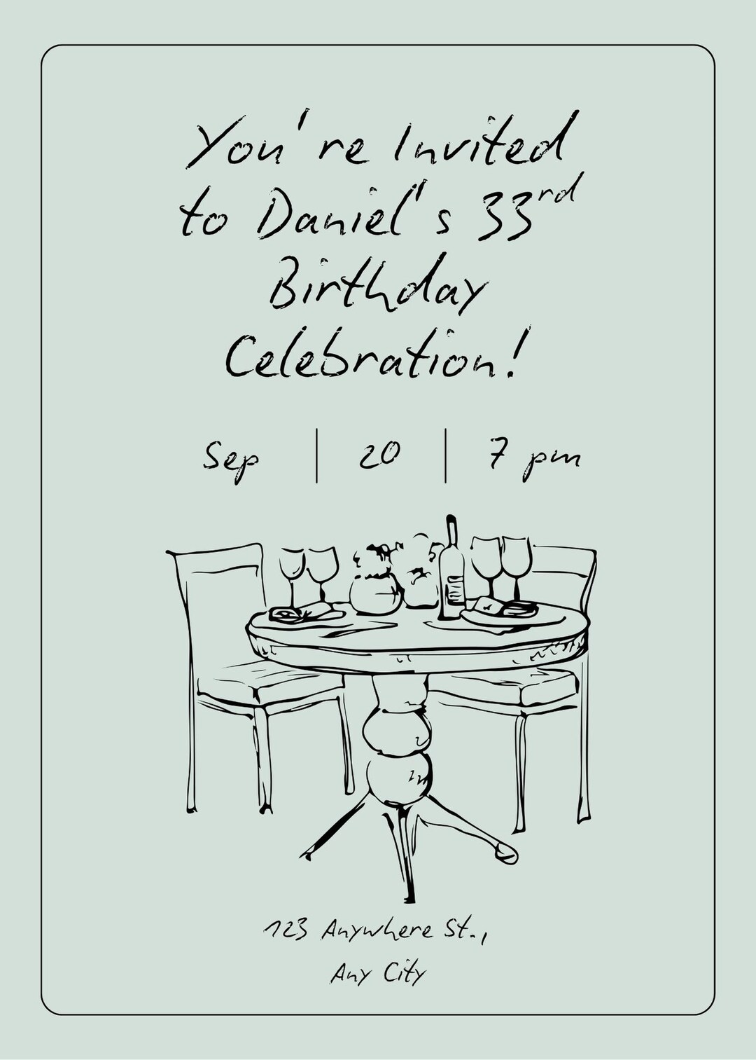 33rd Birthday Invitation, Downloadable 33rd Birthday Invitation ...