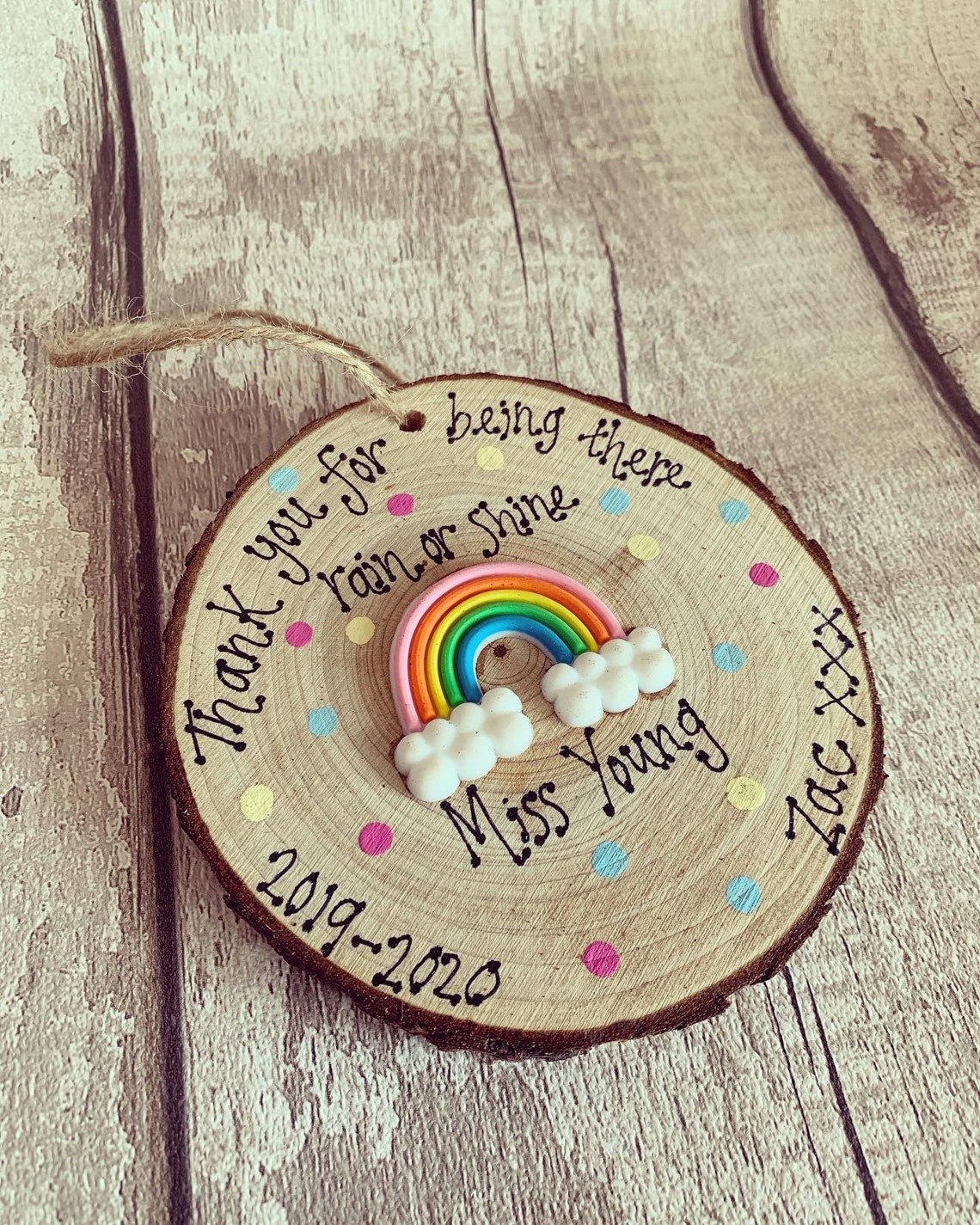 Rainbow teacher gift thank you teacher plaque teacher | Etsy