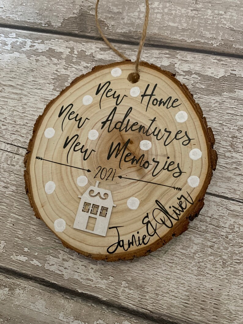 Rustic New Home Plaque Wood Slice Personalised New | Etsy UK