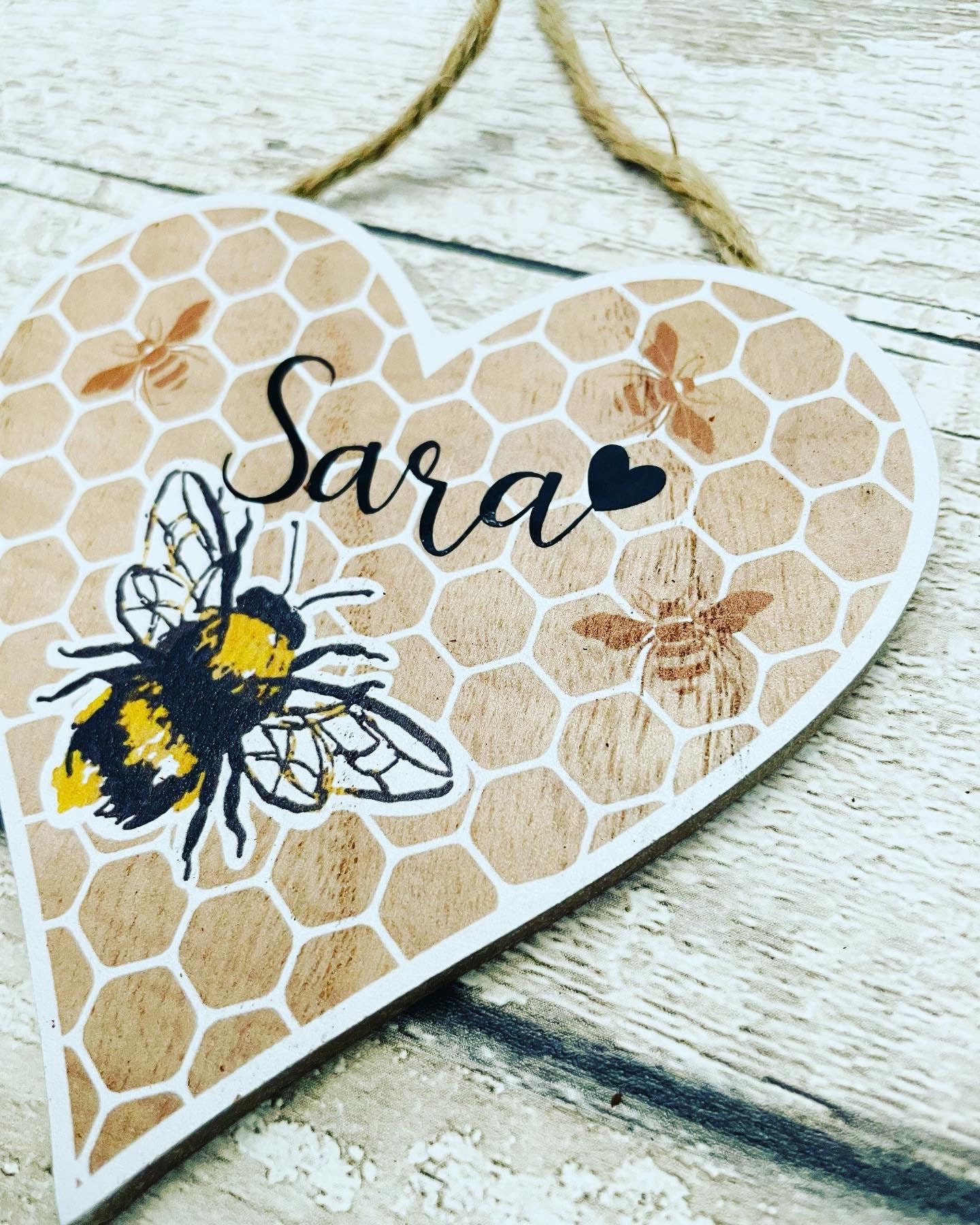 Personalised Bee Decoration Bee Gift Bee Heart Gift Hanging - Etsy