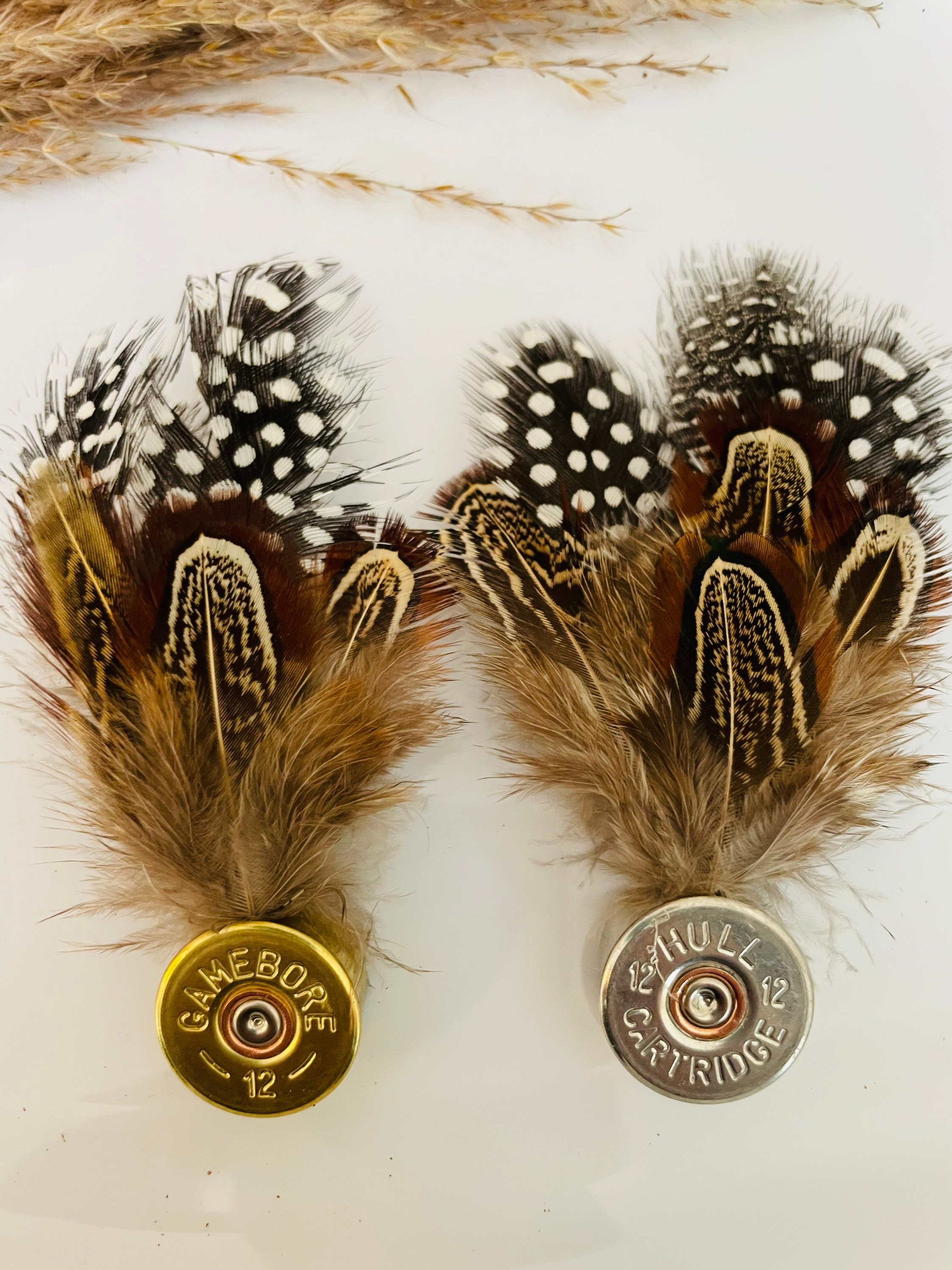 Pheasant Feather Shell Cartridge Brooch Cartridge Shell Hat - Etsy UK