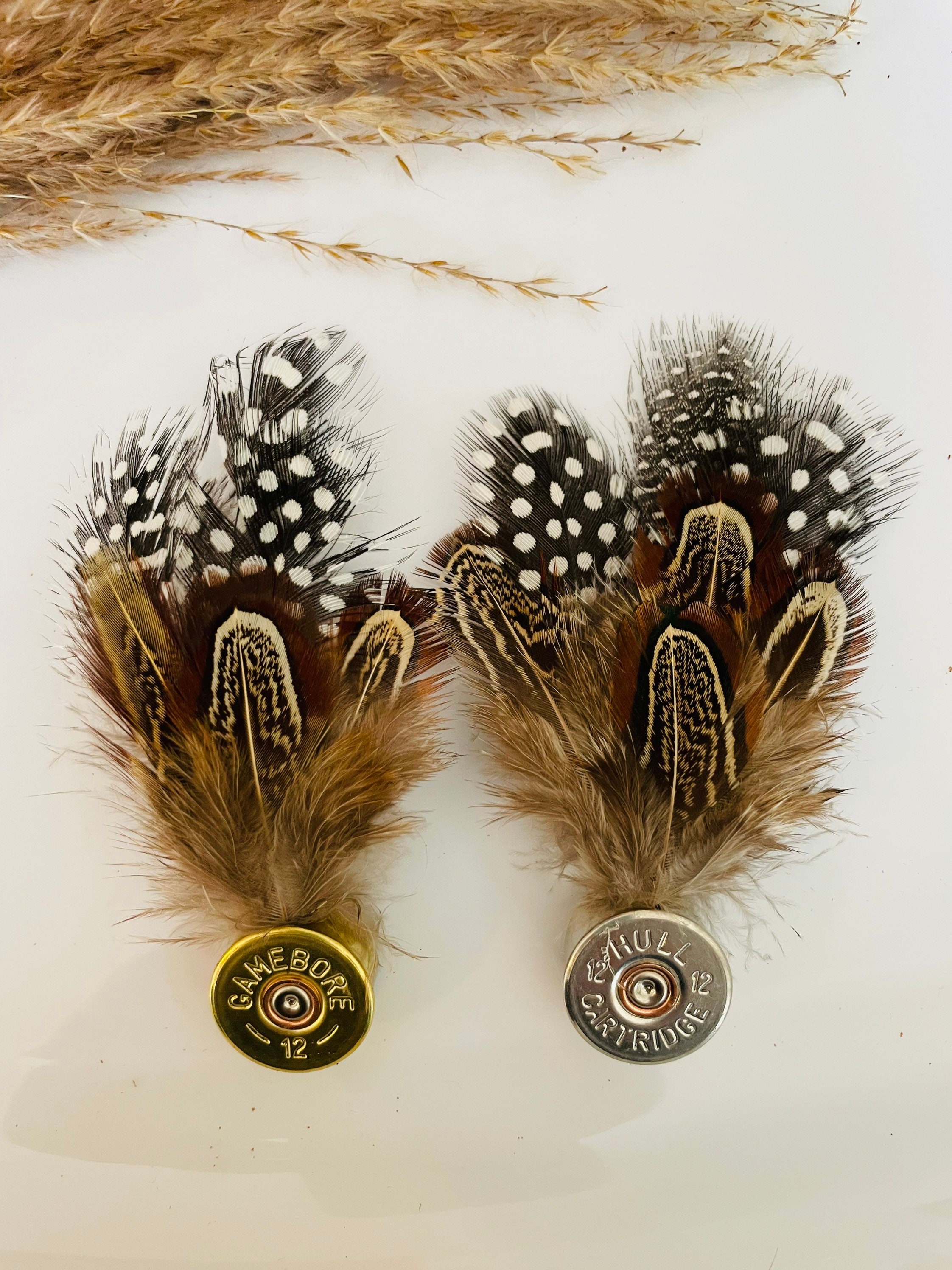 Pheasant Feather Shell Cartridge Brooch Cartridge Shell Hat - Etsy UK