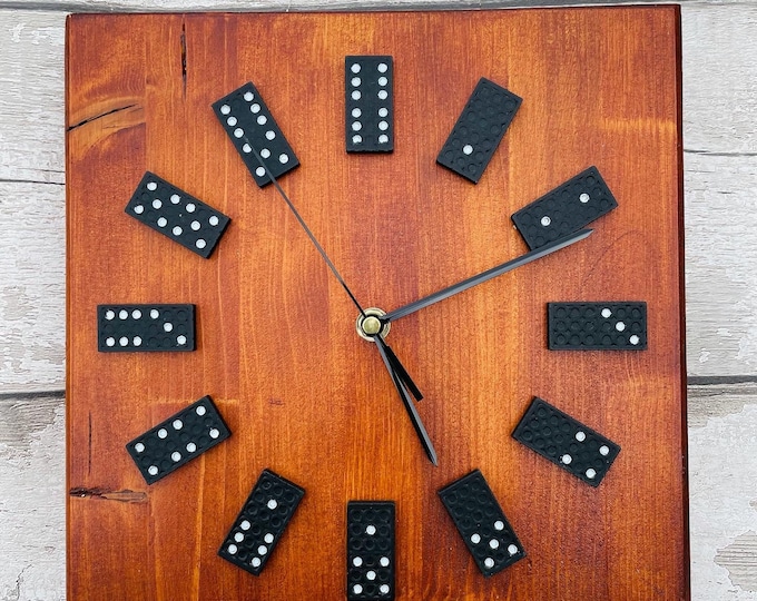 Handmade Wooden Domino Clock, Upcylcled Clock, Domino Clock, Decorative ...