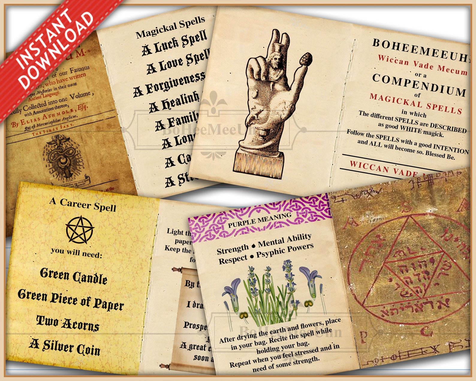 Magical Spells Dollhouse Miniature 2 Books. 3 Scales OPENABLE - Etsy