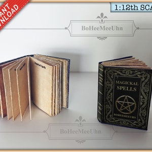 Magical Spells Dollhouse Miniature 2 Books. 4 Scales OPENABLE Miniature ...