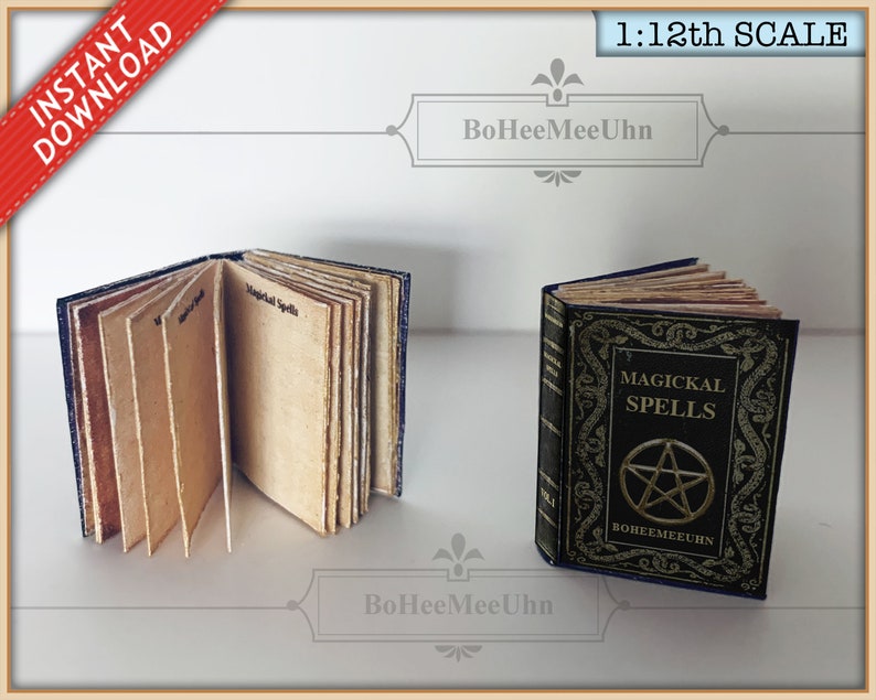 Magical Spells Dollhouse Miniature 2 Books. 3 Scales OPENABLE - Etsy