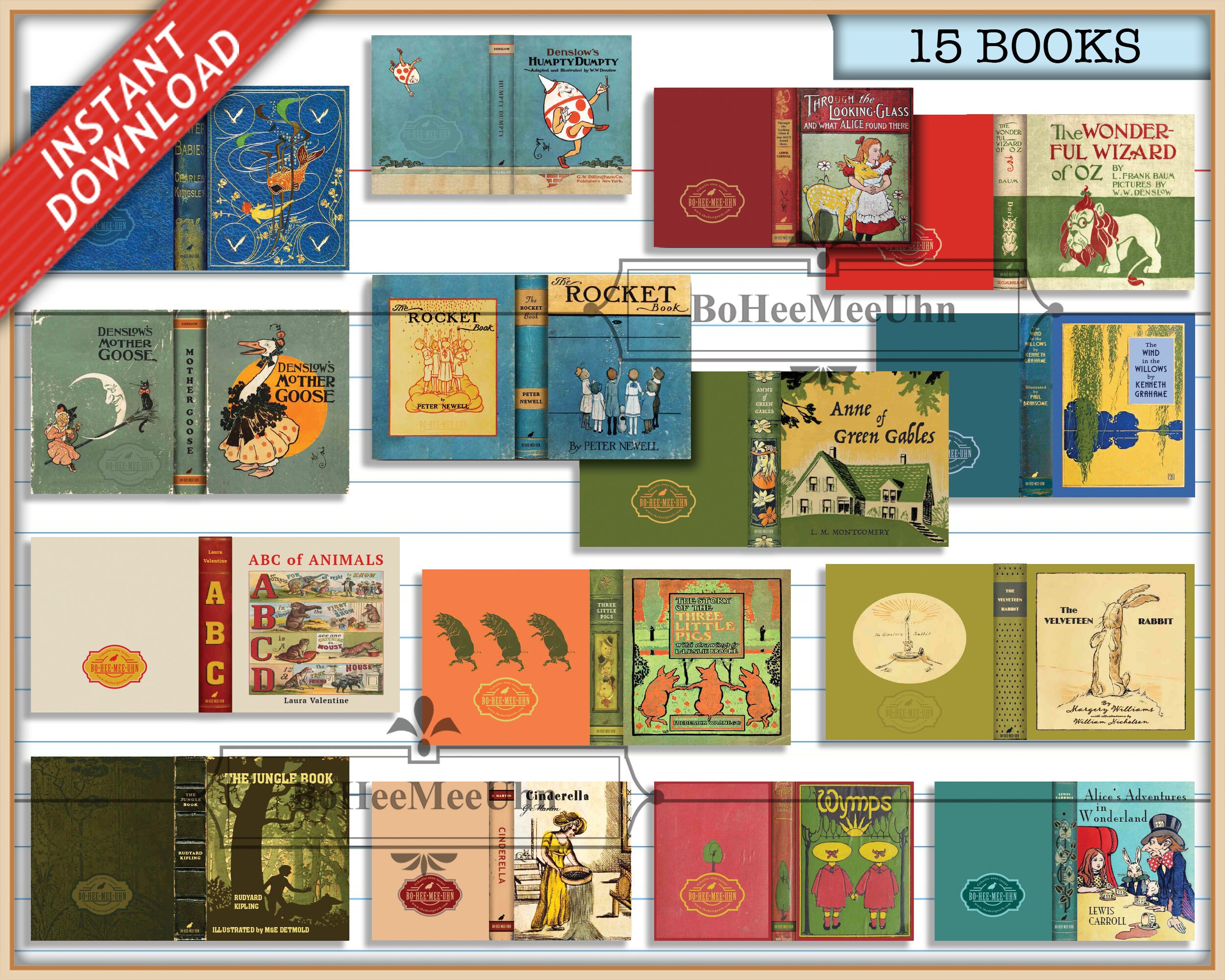 Childrens Book Covers X 15. With Inside Pages and Full Instructions ...