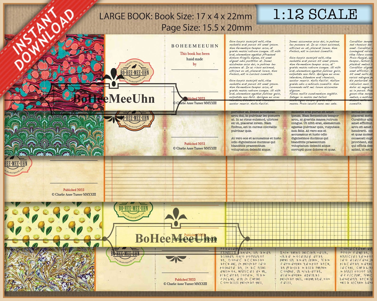 15 INSIDE PAGES for Book Covers 1/12 , 1:24 & 1/6th. 15 Amazing ...