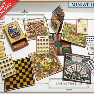 Vintage Antique Board Games in a Storage Matchbox. Plus 22 Page Guess ...