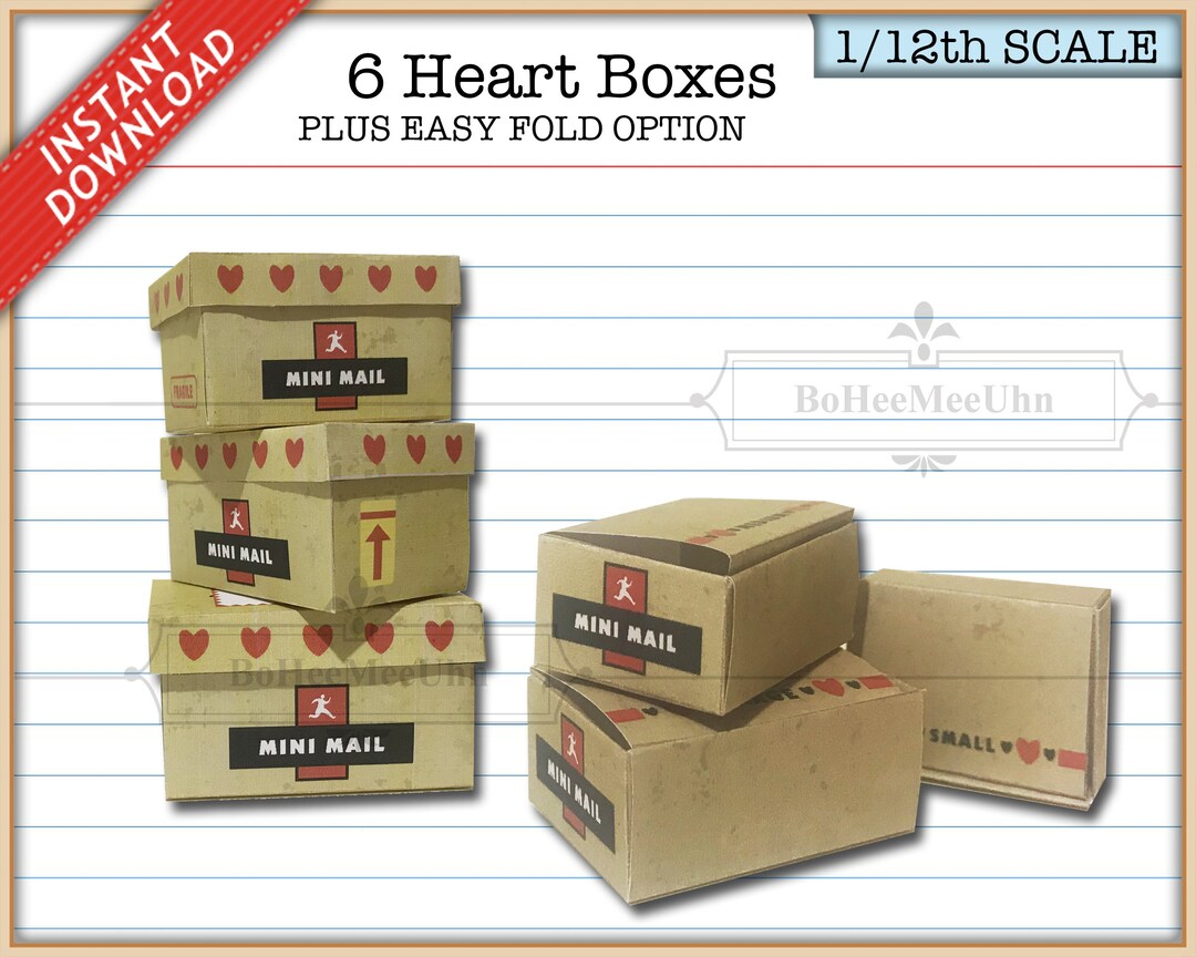 Valentine Hearts Mail Cardboard Boxes Parcel Letters Storage Post ...