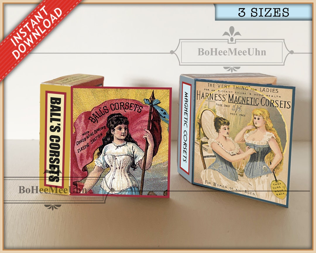 Corsets Lingerie Boxes Vintage Openable 3 Scales Instant Download ...
