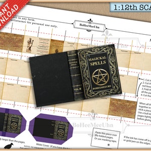 Magical Spells Dollhouse Miniature 2 Books. 4 Scales OPENABLE Miniature ...