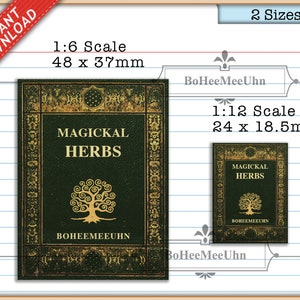 2 Books of Magical Herbs Dollhouse Mini Book 1:12, 6th 24th OPENABLE ...