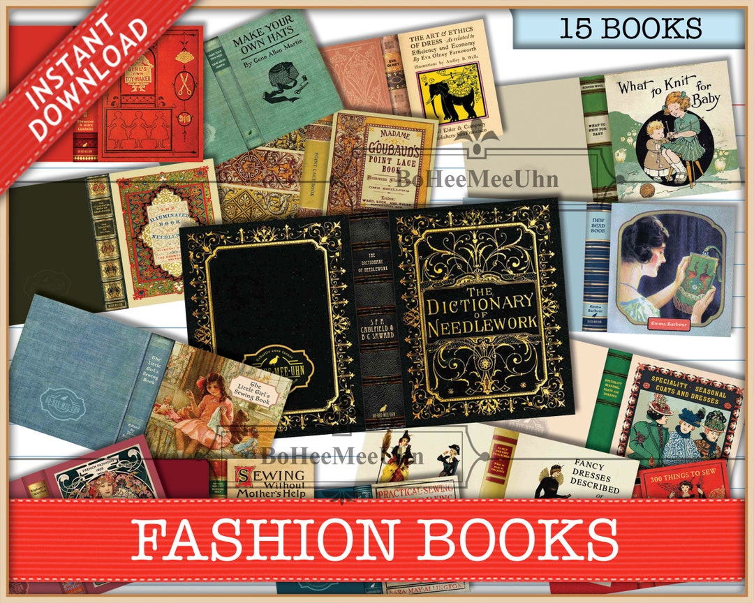 Sewing Fashion Book Covers Three Sizes. 3 Miniature Scales. With Inside ...