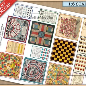 Vintage Antique Board Games in a Storage Matchbox. Plus 22 Page Guess ...