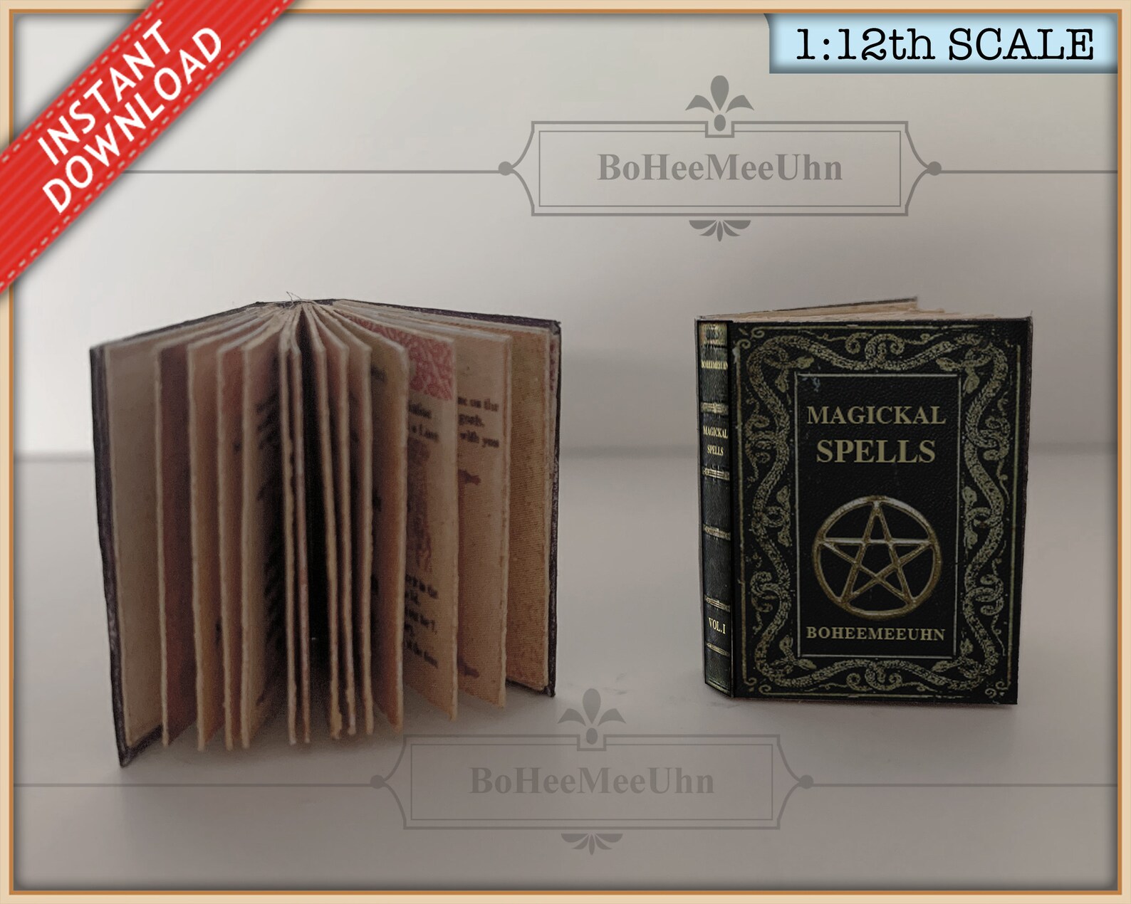 Magical Spells Dollhouse Miniature 2 Books. 3 Scales OPENABLE - Etsy
