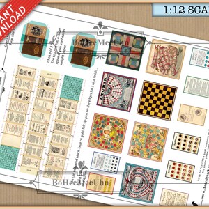 Vintage Antique Board Games in a Storage Matchbox. Plus 22 Page Guess ...