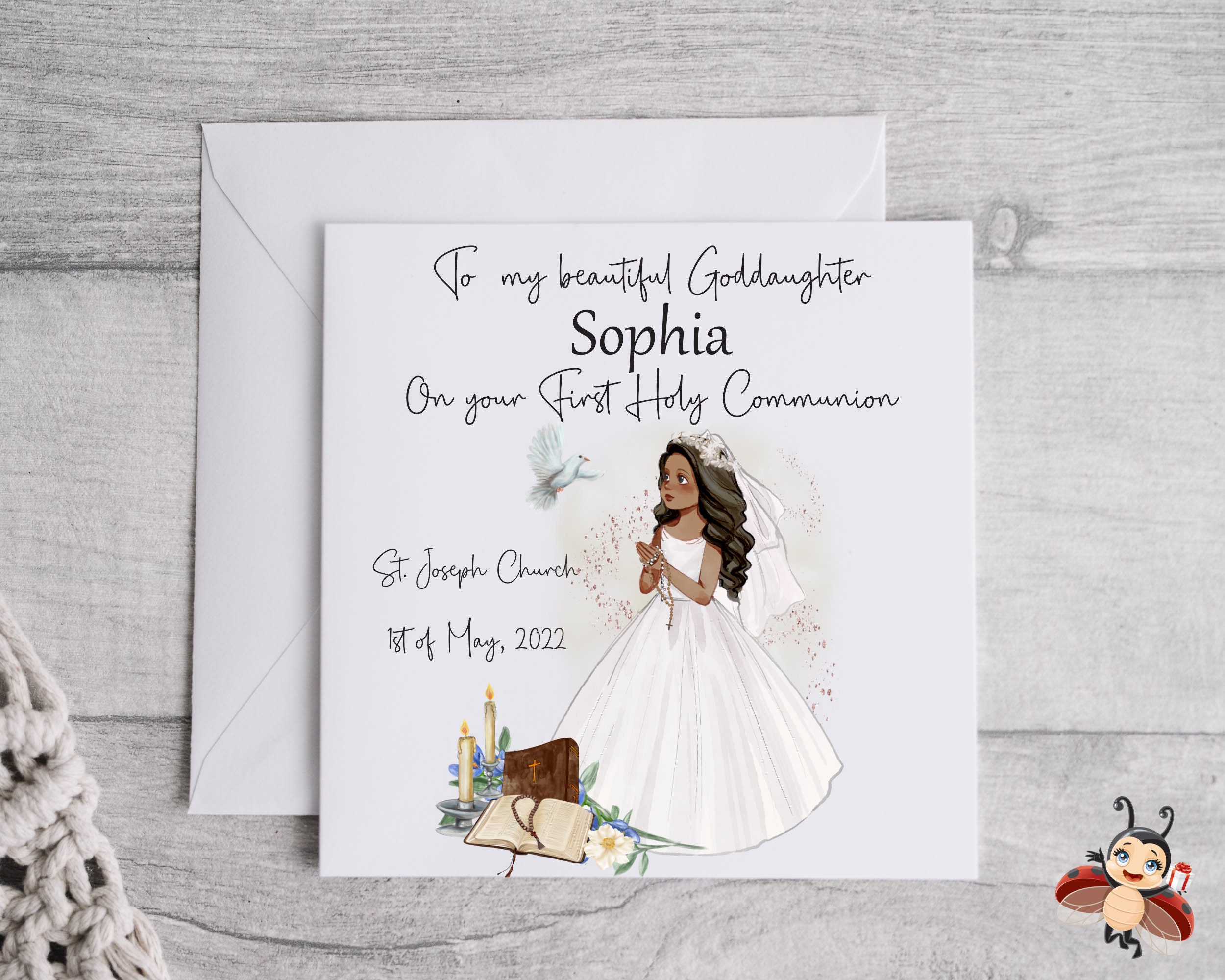 First Holy Communion Card With Girl or Boy/personalised - Etsy