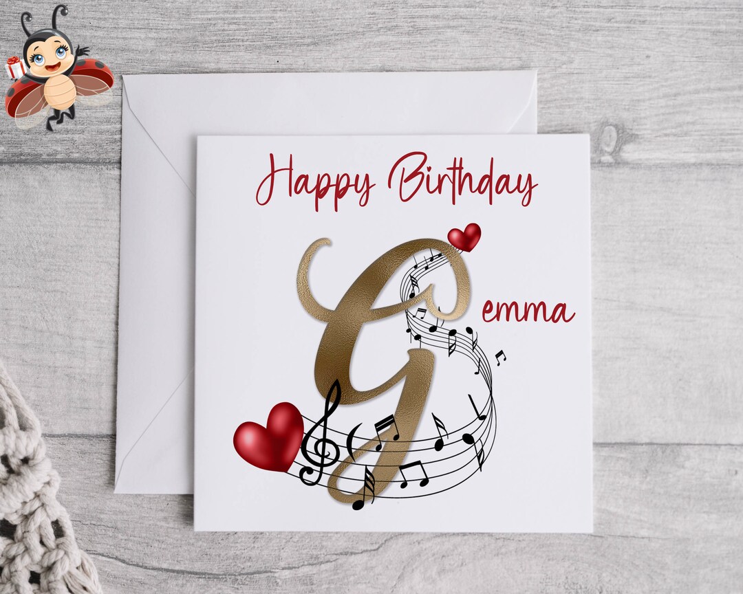 Personalised Music Birthday Card Musical Note Birthday Card Special ...