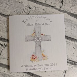 Personalised First Confession Card, Card for Son, Daughter, Godson ...