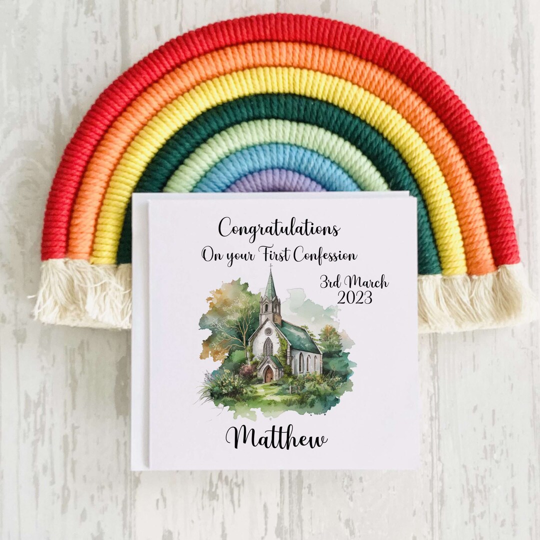 Personalised First Confession Card Congratulations Daughter, Son ...