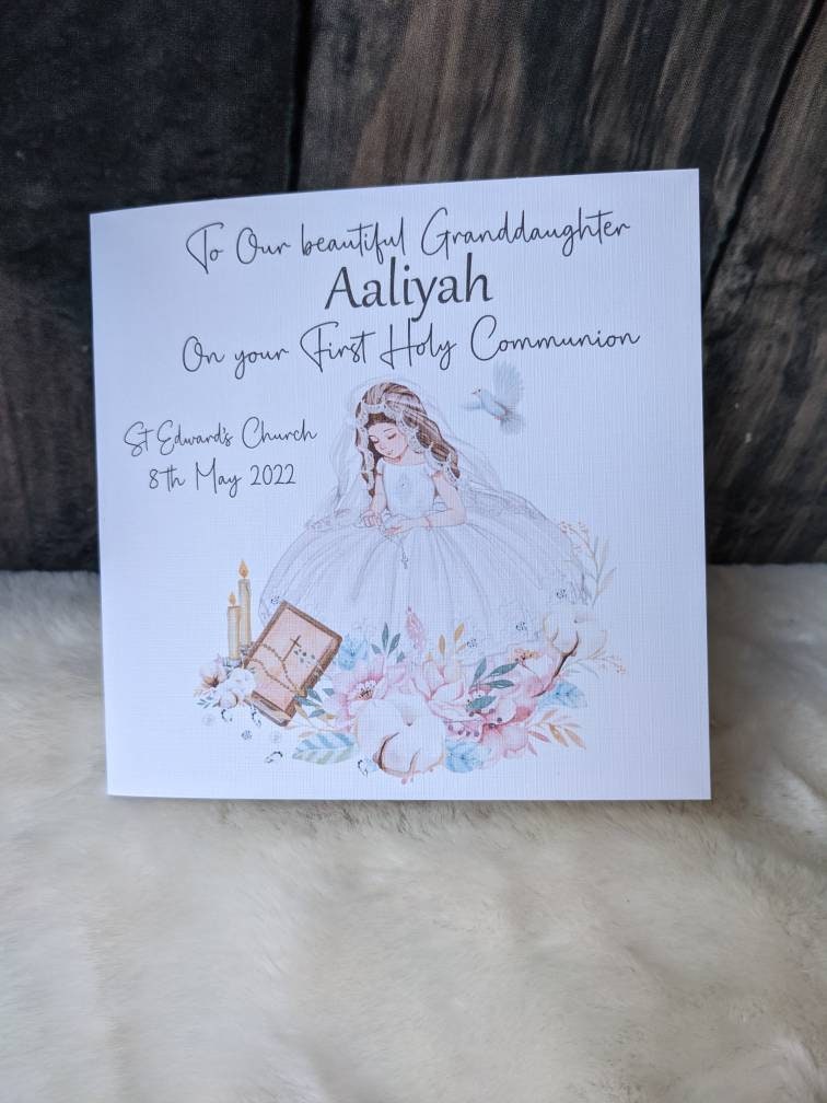First Holy Communion Card With Girl or Boy/personalised | Etsy
