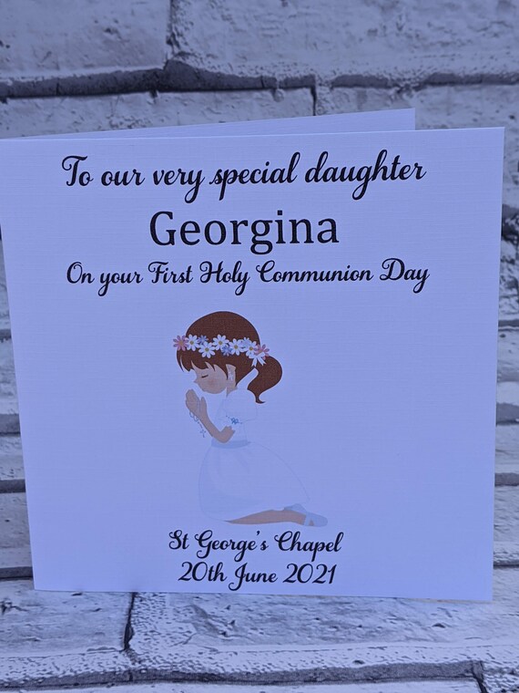 First Holy Communion Card With Girl or Boy/personalised - Etsy