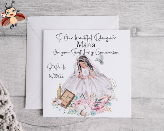 First Holy Communion Card With Girl or Boy/personalised | Etsy