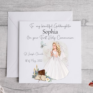 First Holy Communion Card With Girl or Boy/personalised - Etsy