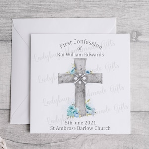 Personalised First Confession Card, Card for Son, Daughter, Godson ...