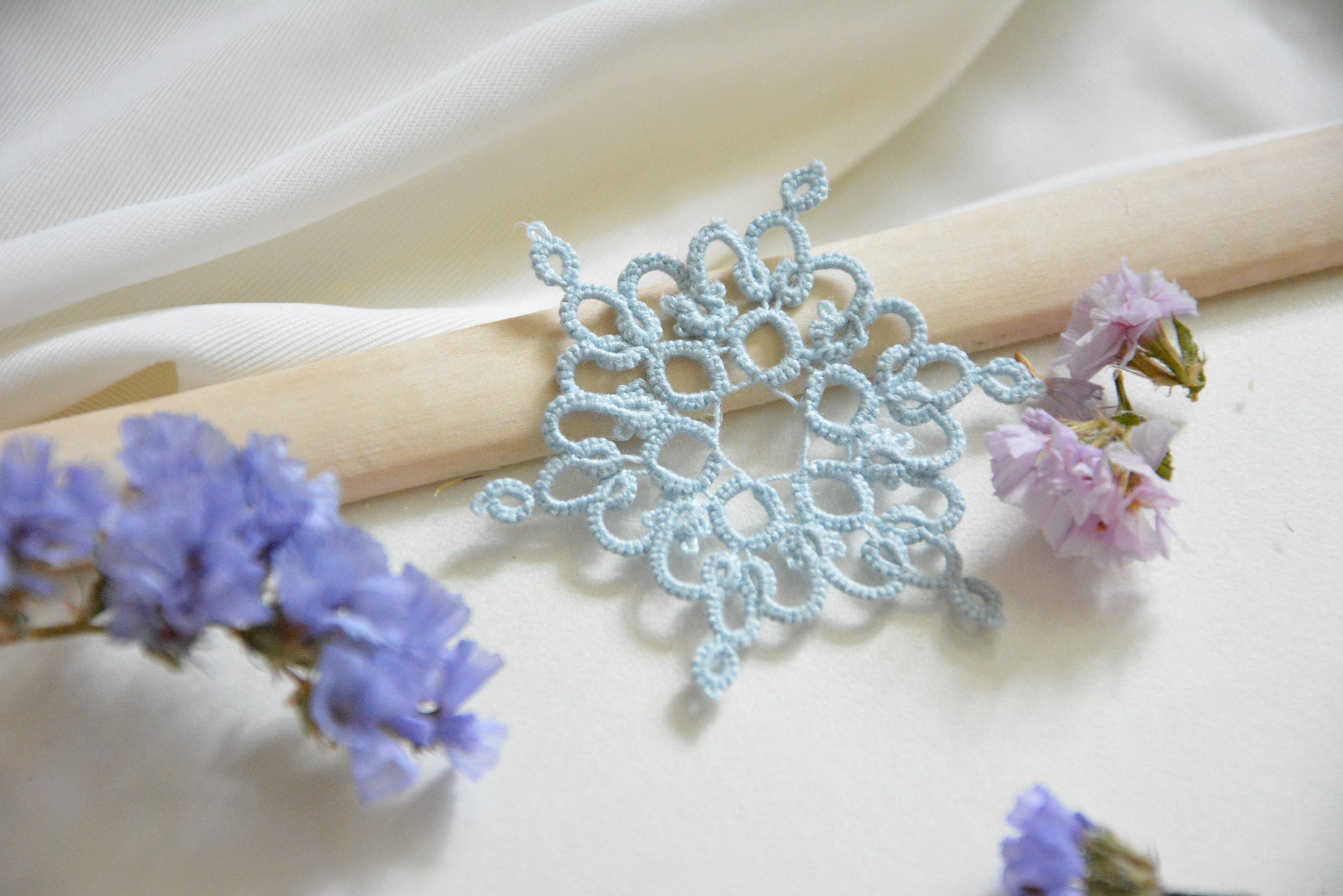 Lace Snowflakes Christmas Tree Decoration Tatted Snowflake - Etsy