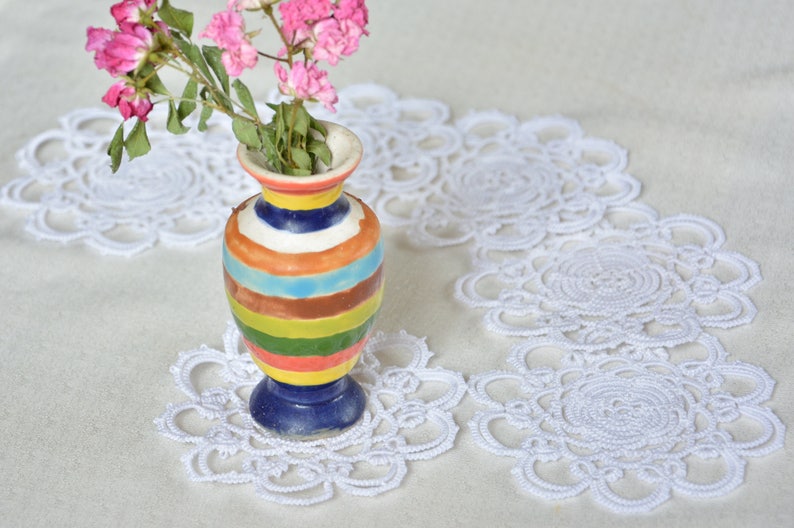 Set of Doilies Tea Set Lace Doily Set Tea Gift Set Mini Doilies ...