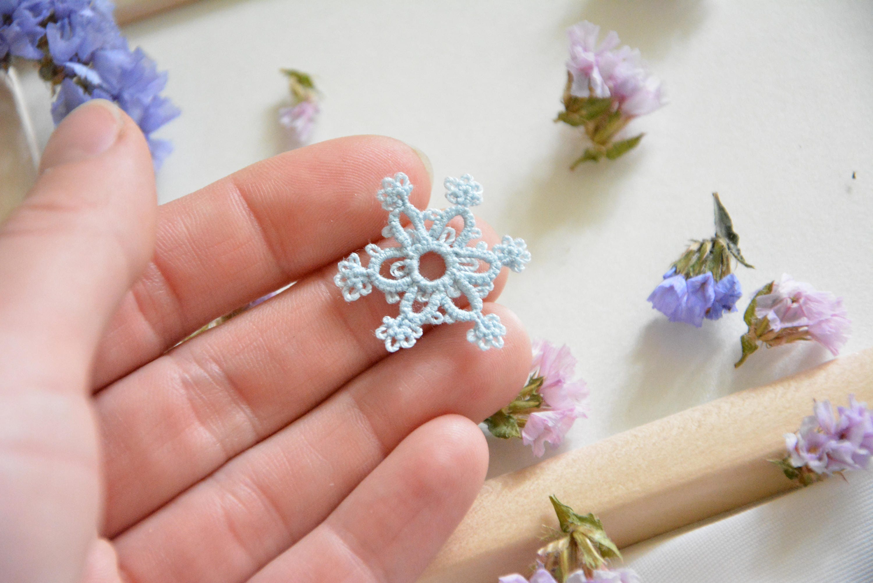 Lace Snowflakes Christmas Tree Decoration Tatted Snowflake - Etsy