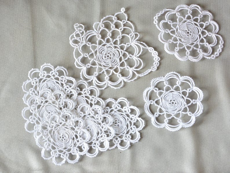 Set of Doilies Tea Set Lace Doily Set Tea Gift Set Mini Doilies ...