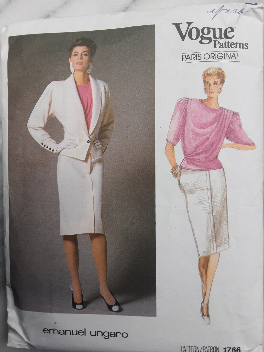 Vogue Pattern #1766, Emanuel Ungaro, Jacket, Skirt and Blouse Pattern ...