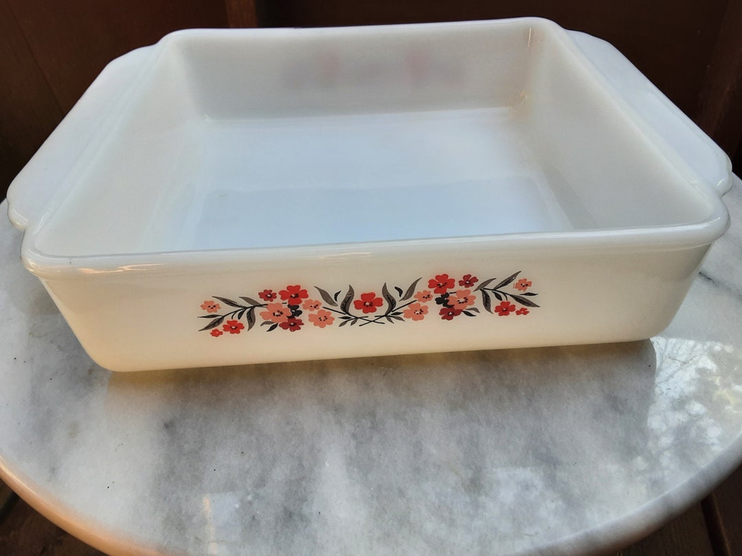 1960s Fire King, Primrose Pattern 8' Square Baking/cake Pan - Etsy