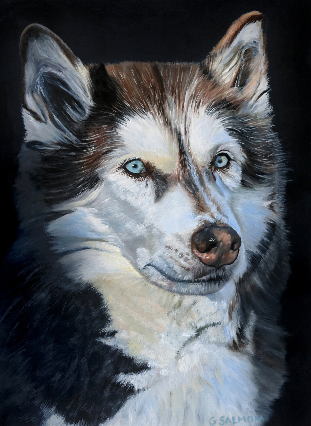 Husky (oil Painting on Ampersand Wood Panel Canvas, 2020) - Etsy