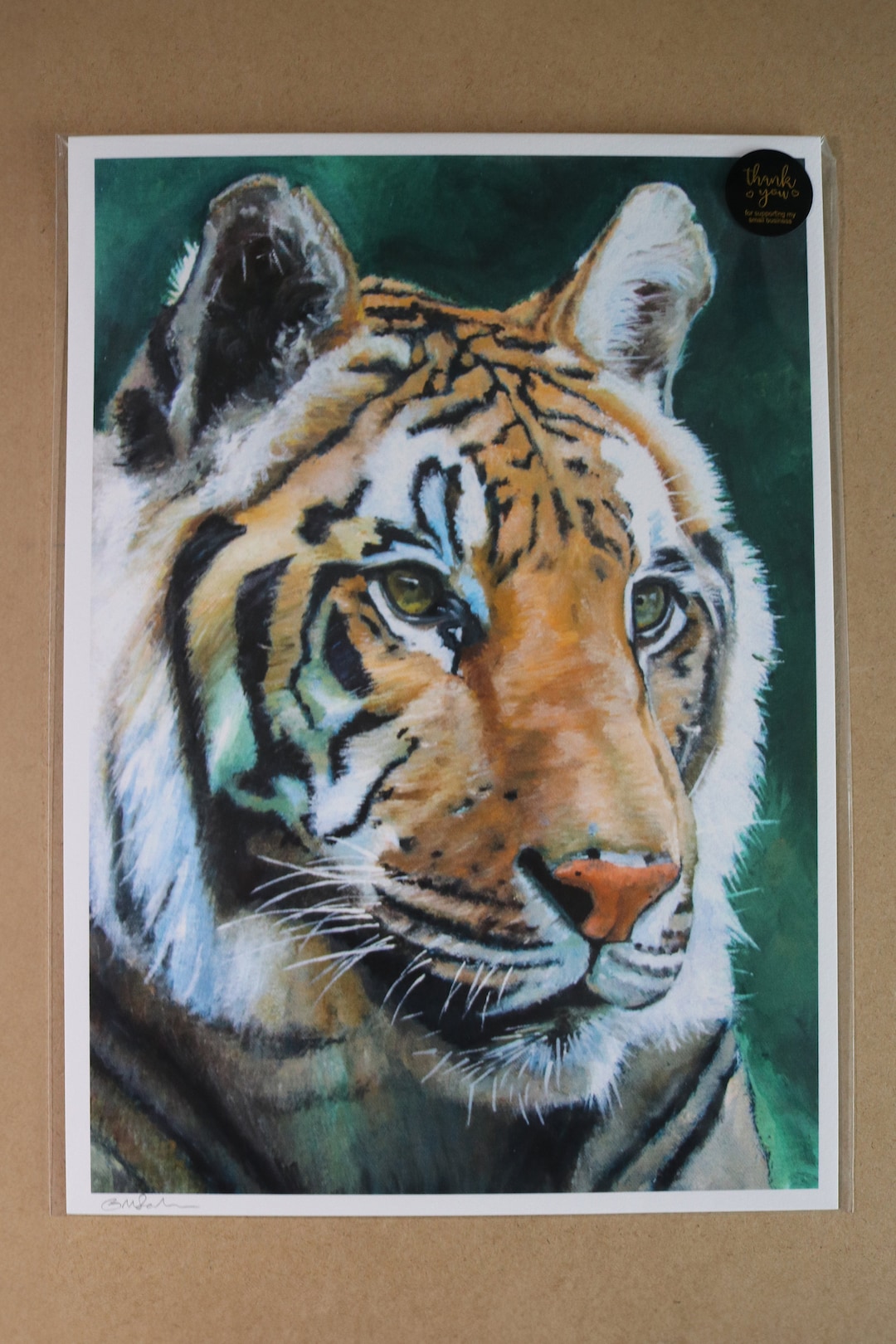 Tiger Portrait A4 Size Fine Art Print - Etsy
