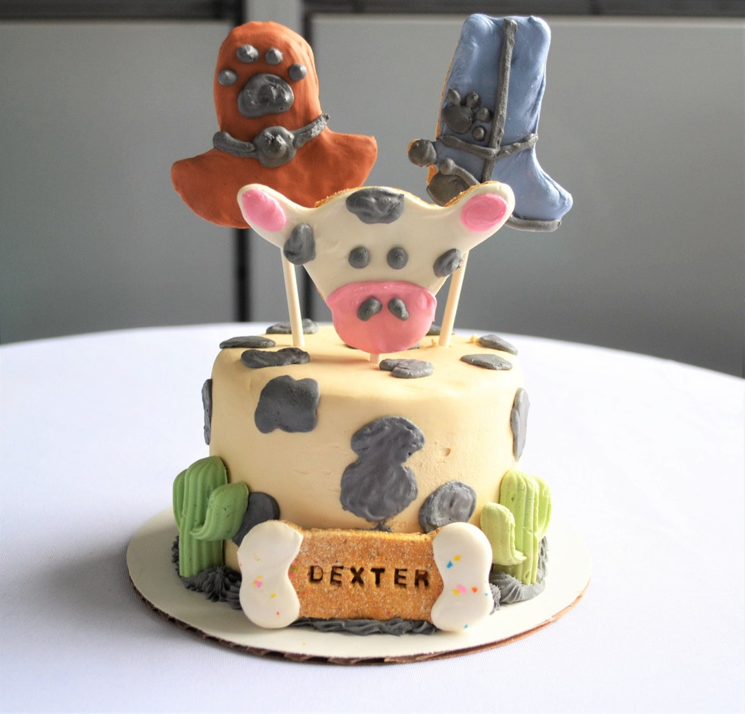 Gourmet 4 Inch Cowboy/cowgirl Cake /dog Birthday Cake /gourmet Dog ...