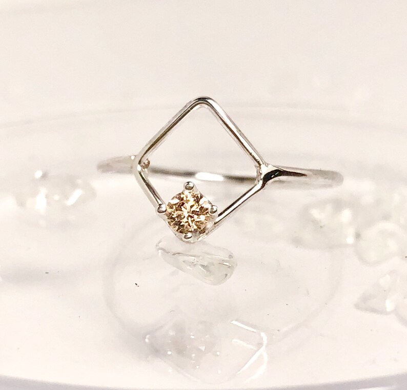 Diamond Shape Ring: Open Diamond Ring Diamond Shaped Ring - Etsy