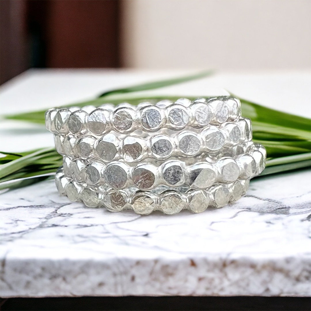 Sterling Silver Bubble Stacking Ring – Minimalist Everyday Band With ...