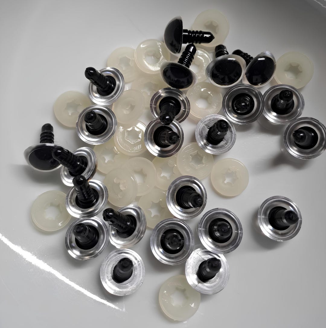 CLEAR Acrylic Teddy Bear Eyes - Sold in 5 Pairs or 10 Pairs MULTIPLE ...