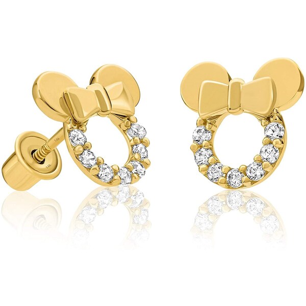 14k Gold Mickey Mouse Earrings - Etsy