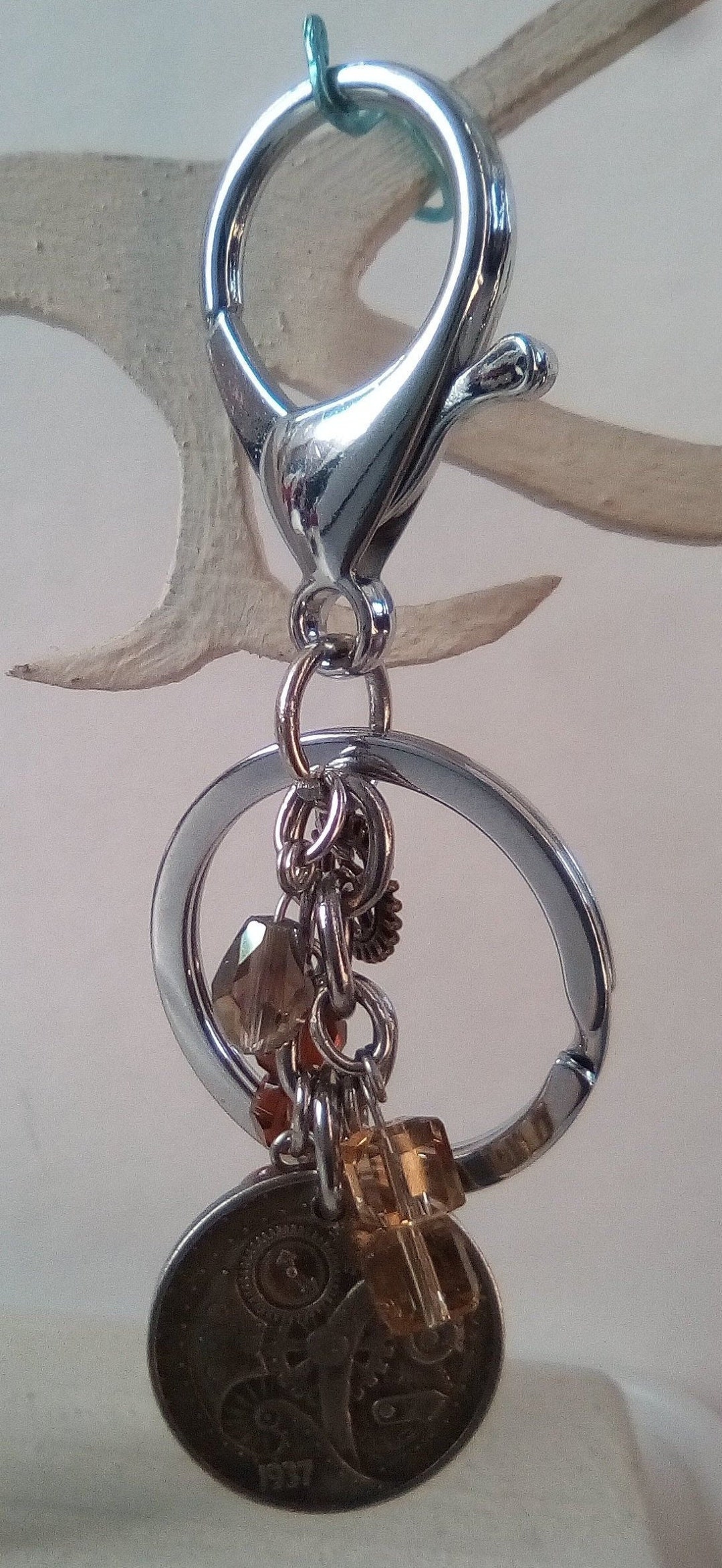 Steampunk Inspired Five Cent Coin Replica Key Ring. - Etsy