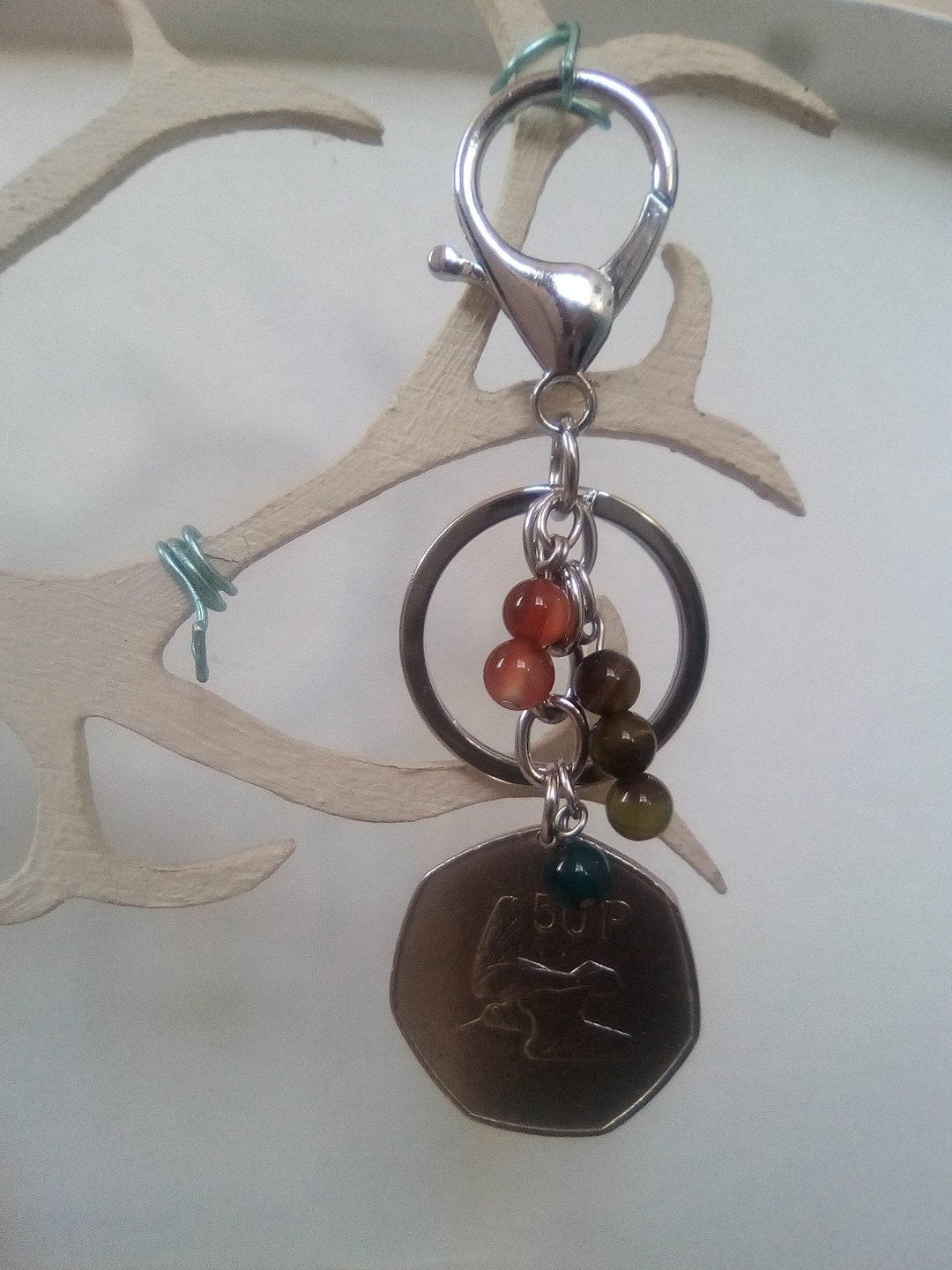 1970 Irish 50 Pence Coin Keyring. - Etsy